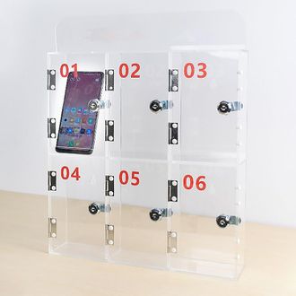 Generic 6 F&auml;cher, Handy-Schlie&szlig;fach, Handy-Schrank aus Acryl, Einzelverriegelung f&uuml;r Jedes Fach, Robust und Langlebig, Geeignet f&uuml;r Klassenzimmer, B&uuml;ro und Fi