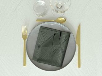 Soleil d'Ocre 3er-Set Servietten 45 x 45 cm, Luxury, Grau