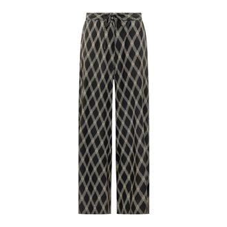 Pierre-Louis Mascia Diamantmuster-Hosen mit Kordelzug - - Trousers - Damen - Schwarzk - S