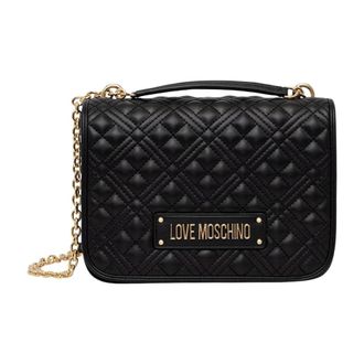 Love Moschino Schultertasche aus Kunstleder mit Logo - - Bags - Damen - Schwarzk - ONE SIZE