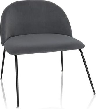 hjh OFFICE 645054 Samt Stuhl VELVO Grau Polsterstuhl Besucherstuhl Sessel mit Metallbeine, bequem gepolstert, modern