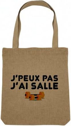Fabulous Sac Shopping Tote Bag Aspect Lin - JPeux Pas Jai Salle Sport Musculation Body Building - Sac de Courses Toile Epaisse 360g Beige Naturel Cabas Port&eacute; E