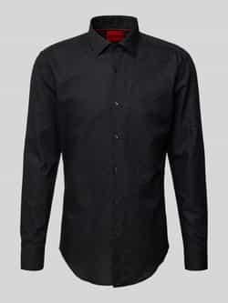 HUGO BOSS Slim Fit Businesshemd aus Baumwoll-Leinen-Mix Modell KENNO