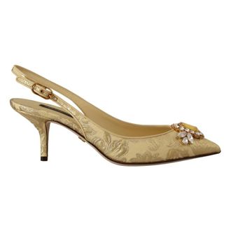 Dolce & Gabbana Goldene Kristall Slingback Heels - - Shoes - Damen - Gelb - 36 1/2 EU
