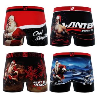 Freegun Herren-Boxershorts, Weihnachtskollektion, 4er Pack A88, L