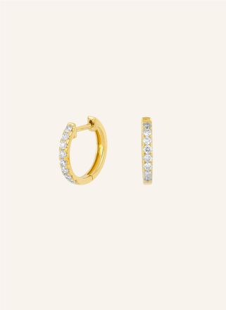 Leaf Creolen Circle Big Aus 18 Karat Gelbgold Mit Diamanten gold