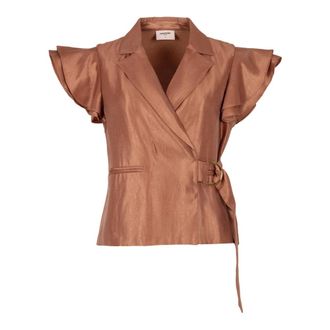 Freebird by Steven Femme, Blouses et Chemises, Brun, Taille: 42 FR Chemisier Brightly