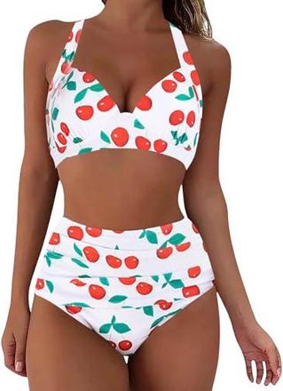 Generic Bikini pour femme - Sexy et &eacute;l&eacute;gant - Deux pi&egrave;ces - Triangle - Col en V - Push Up - Bikini de plage - Maillot de bain ventre plat - Haut de bikini ave