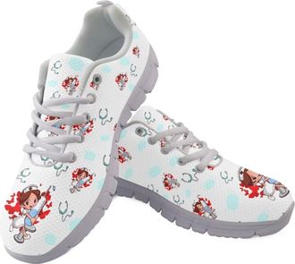 Showudesigns Schuhe Krankenschwester Damen Nurse Sneaker Sommer Laufschuhe Walkingschuhe Gym Damenschuhe Stoffschuhe M&auml;dchen 39 EU Schmetterling Wei&szlig;