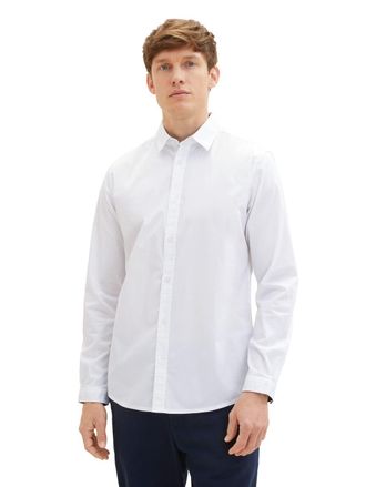 Tom Tailor Herren Regular Fit Business Hemd mit Stretch, 20000 - White, XXXL