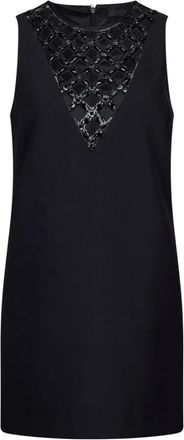 Liu Jo Femme, Robes, Noir, Taille: 42 FR Robe courte avec ornementsApplication de bijoux