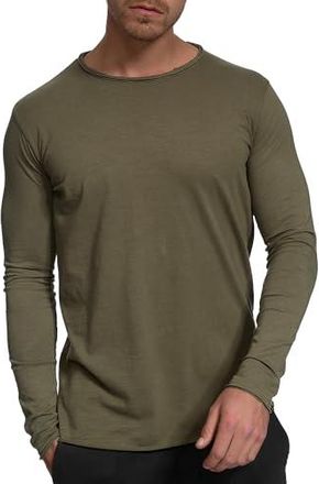 Indicode Hommes Willbur Longsleeve Shirt | Chemise en Coton à Manches Longues Army XL