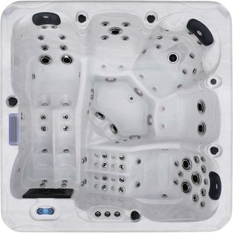 Sanotechnik Outdoorwhirlpool HAWAII WHITE MARBLE inkl. Abdeckung und Stiege 220x220x95 cm