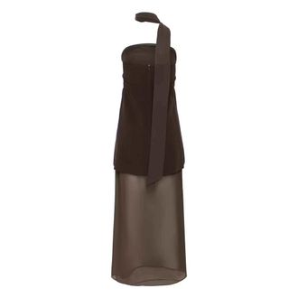 Gestuz Tr&auml;gerloses Maxikleid - - Dresses - Damen - Braun - L