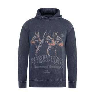 Firetrap Kapuzenpullover f&uuml;r Herren, Regul&auml;r, Lang&auml;rmlig (gewaschenes Schwarz)