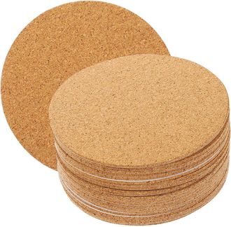 OSALADI 24stücke Korkuntersetzer Runde Selbstklebend Für Kaffeetassen Teetassen Weingläser Getränkebecher Isolierende Korkplatten Korkunterlagen Für Zuhause K