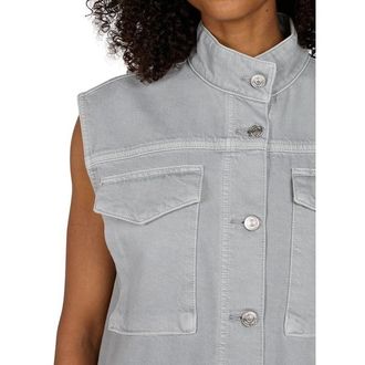 Calvin Klein Veste droite sans manches en coton m&eacute;lang&eacute;