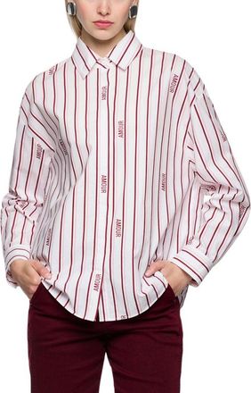Marc Cain Langarmbluse bunt,Casual,Baumwolle,Gestreift,Hemdblusenkragen,Lang,Regular Fit