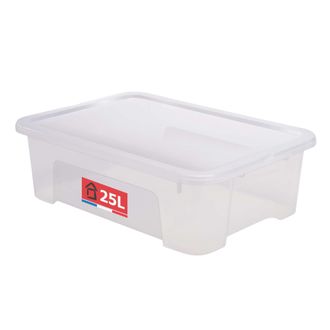 Sundis View Box, Aufbewahrungsbox mit deckel, 25L, transparentem Kunststoff, stapelbar, ideal zum Aufbewahren von Schr&auml;nken, im B&uuml;ro, in der Waschk&uuml;che oder 