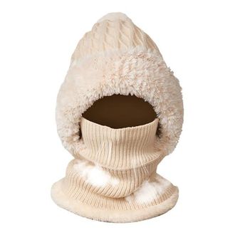 Generic Chapeaux En Tricot Pour Femmes Dhiver - &Eacute;charpe &Agrave; Capuche 3D Pour Le R&eacute;chauffement Du Visage | Chapeau En Tricot Renforc&eacute; | Pour Les Activit&eacute;s De Plei