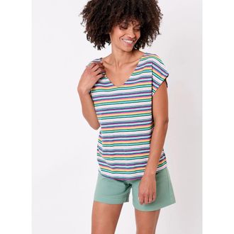 La Fianc&eacute;e Du M&eacute;kong T-shirt imprim&eacute; coton bio col V BACACIANE