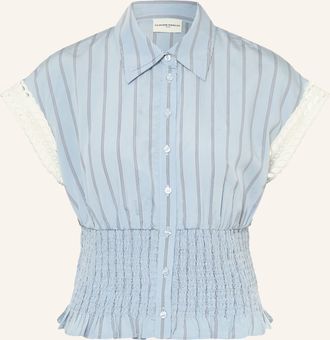 Claudie Pierlot Claudie Pierlot Hemdbluse Mit Lochspitze Und R&uuml;schen blau