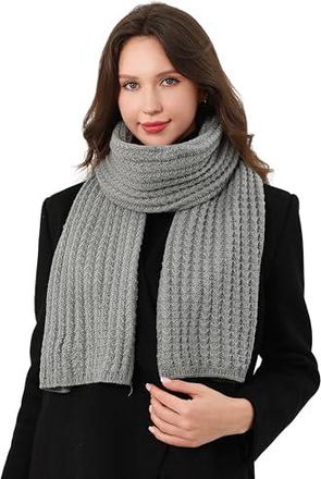 DonDon &eacute;charpe femme hiver foulard femme &eacute;charpe en laine ch&acirc;le femme - Gris