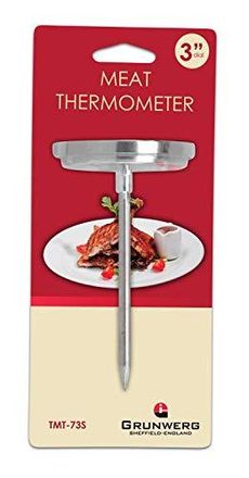 Grunwerg TMT-73S Fleischthermometer aus hochwertigem Edelstahl - 3 Einstellrad, Silber