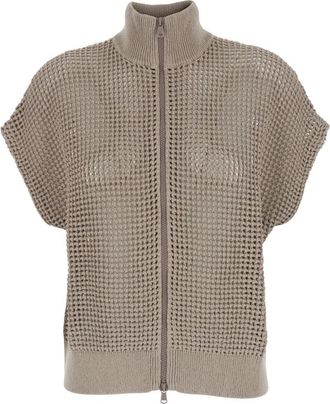 Brunello Cucinelli Femme, Pulls, Beige, Taille: 38 FR Cardigan