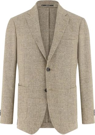 Boggi Milano Homme, Vestes, Beige, Taille: M Veste en laine et soie micro-textur&eacute;e