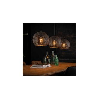 M&S Collection M&s - Suspension 3 lampes 26 cm rondes en m&eacute;tal noir - amp