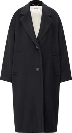 Golden Goose Femme, Manteaux, Noir, Taille: 34 FR Manteau cocon en laine à simple boutonnage