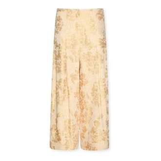 Elena Miro Cropped Jacquard Hose - - Trousers - Damen - Beige - 3XL