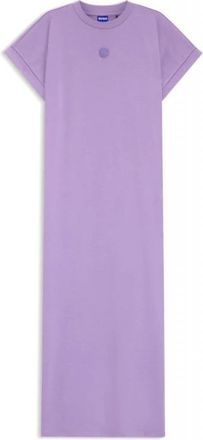 HUGO BOSS Femme, Robes, Violet, Taille: 42 FR Robe Midi Satin&eacute;e &agrave; Devant Drap&eacute;