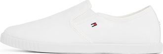 Tommy Hilfiger Damen Slipper Sneaker Canvas Slip-On ohne Schnüren, Weiß (White), 37