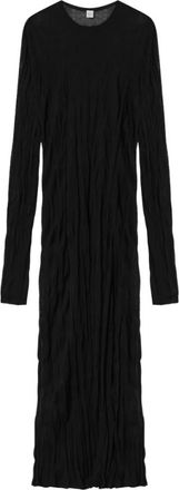 Toteme Femme, Robes, Noir, Taille: 38 FR Crinkled Knit Long Sleeve Dress