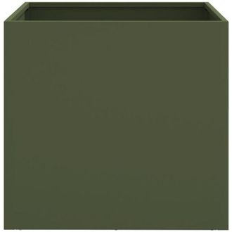 vidaXL Jardini&egrave;res 2 pcs vert olive 49x47x46 cm acier vidaXL
