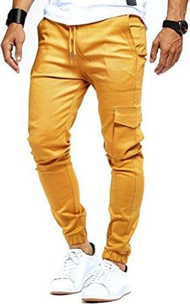 LEIF NELSON LN8071 Pantalon de survêtement Chino Cargo pour homme - Beige - XXL