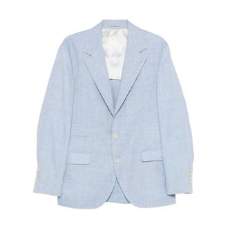 Brunello Cucinelli Blazer mit Reverskragen - - Jackets - Herren - Blau - L