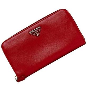 Prada Portefeuille en tissu Pre-owned - Femme - Pre-owned - Rouge - Taille: ONE Size