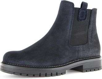 Gabor Damen Chelsea Boots, Frauen Stiefeletten,halbstiefel,Kurzstiefel,uebergangsschuhe,uebergangsstiefel,flach,Dark-Blue (Micro),35.5 EU / 3 UK
