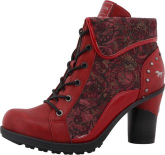 Mustang Jeans Damen Stiefel mit abstraktem Floralmuster 15M0162011, Gr&ouml;&szlig;e:38 EU, Farbe:Rot