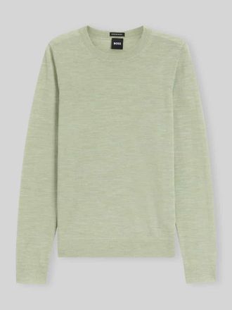 HUGO BOSS Regular Fit Pullover aus reiner Schurwolle Modell Ferpina