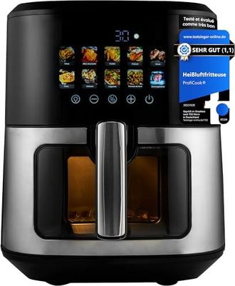 Profi Cook ProfiCook Friteuse &agrave; air chaud, capacit&eacute; 6,5 l, avec fen&ecirc;tre isol&eacute;e thermiquement, friteuse &agrave; air chaud sans huile et sans graisse, 1700 W, friteuse &agrave;