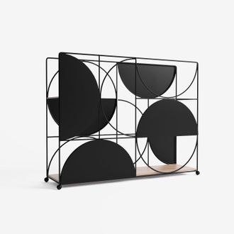 Potiron Paris Porte-revues Orlando en bois et m&eacute;tal noir