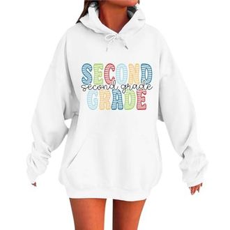 Generic 2026 Printemps Femmes Casual Imprim&eacute; Hiver Sweat &agrave; Capuche avec Motif Vie Oc&eacute;anique Pull Confortable pour un usage quotidien, blanc, XXL