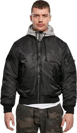 Brandit MA1 Sweat Hooded Jacket, color: black-grey, size: 5XL