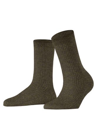 Falke Damen Socken Shiny W So Viskose einfarbig 1 Paar, Braun Terra 5061, 39-42