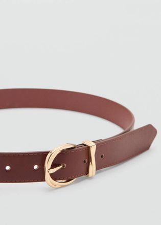 Mango Ceinture boucle ovale marron - Femme - XL - MANGO