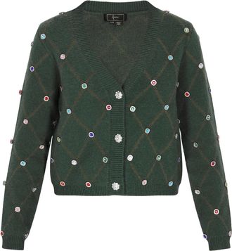 Faina Strickjacke Damen dunkelgr&uuml;n